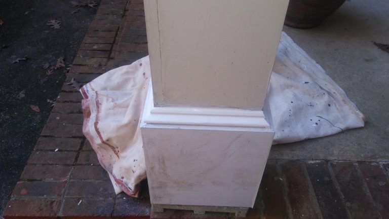 Repairing a Column Base - The two blocks of treated wood between the ...